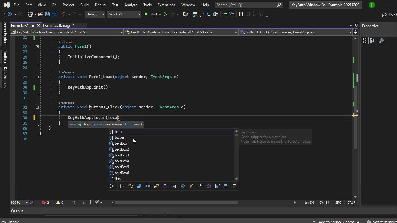 How To Setup Keyauth Csharp Winform Example Newest Youtube