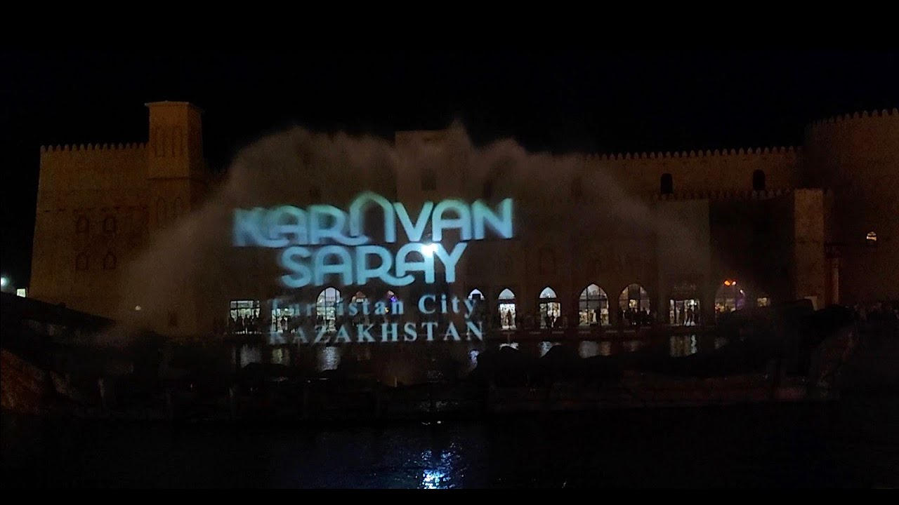 Karuvan Saray night boat show Turkistan - YouTube