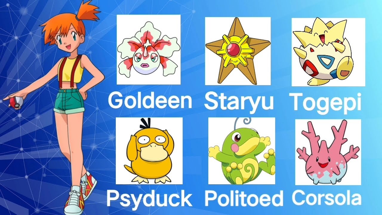 Misty all Pokemon || all Pokemon of Misty || every Pokemon of Misty ...