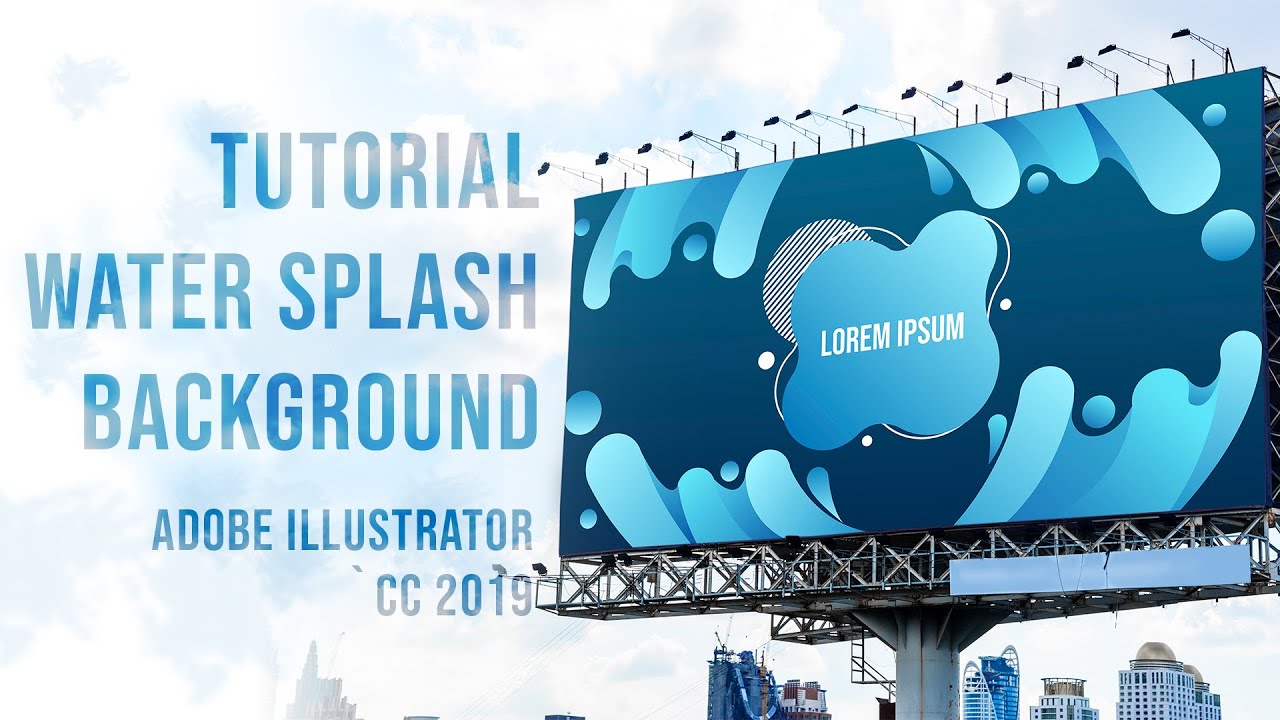 WATER SPLASH BACKGROUND. TUTORIAL ADOBE ILLUSTRATOR - YouTube