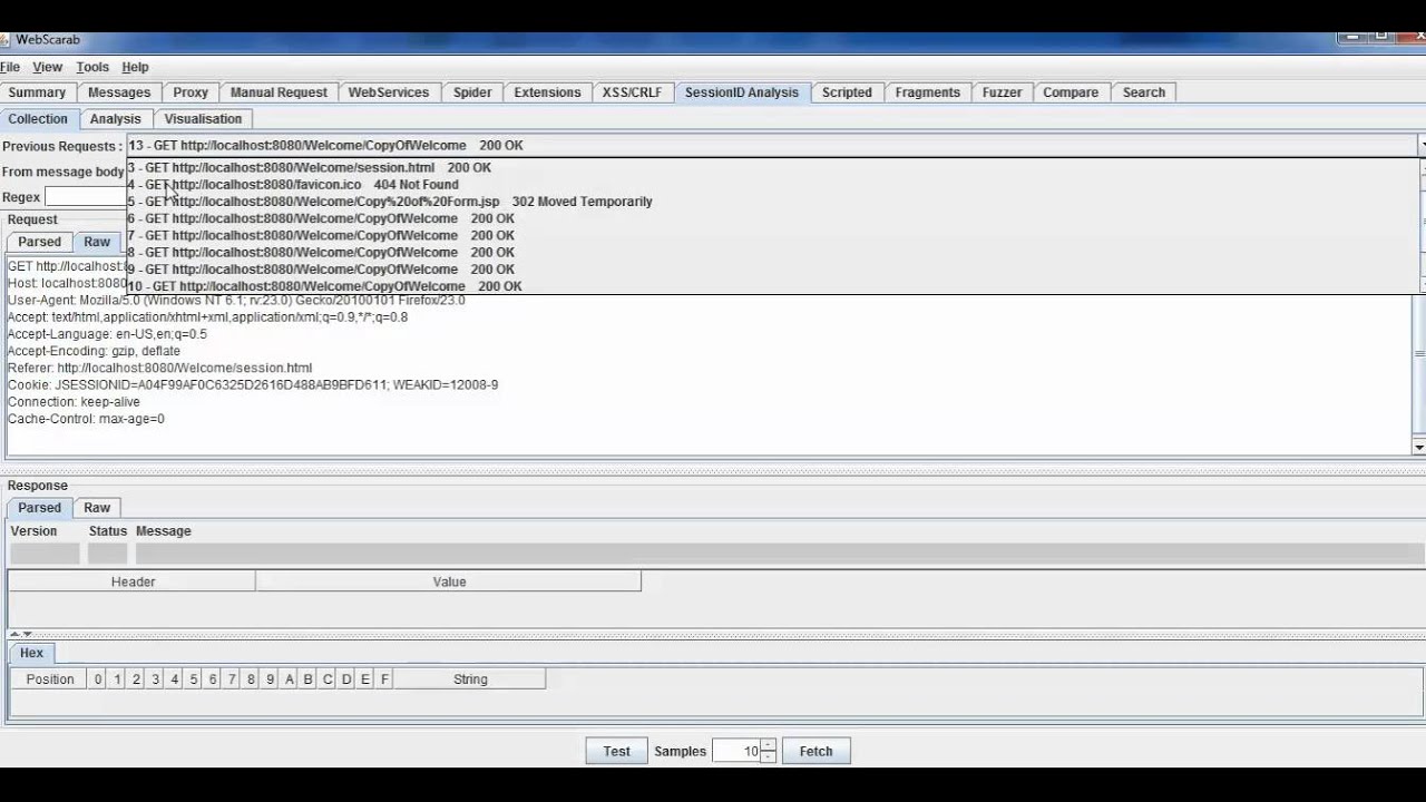 Session ID Analysis Using WebScarab Tool - YouTube