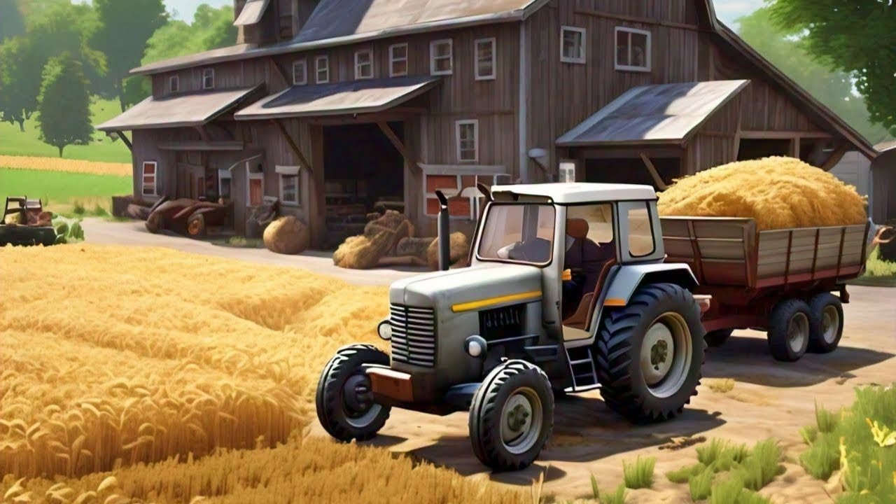 FARMING SIMULATOR 18 (First day hi wheat ko kat ke Bach diya Mill par ...