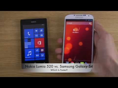 Nokia Lumia 520 vs. Samsung Galaxy S4 Android 4.3 Jelly Bean - Which Is Faster?