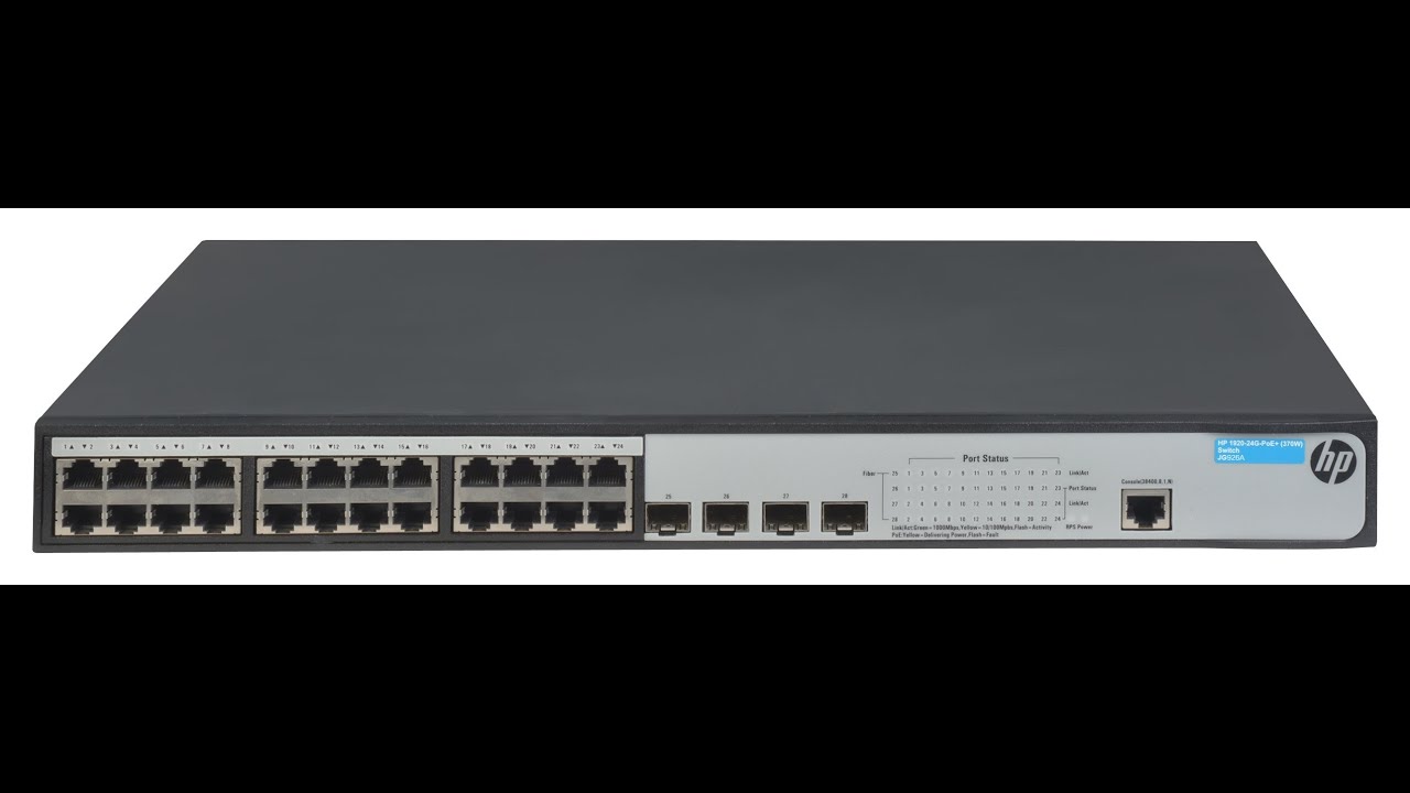 HPE OfficeConnect 1920 24G PoE+ (370 W) Switch (JG926A) - YouTube