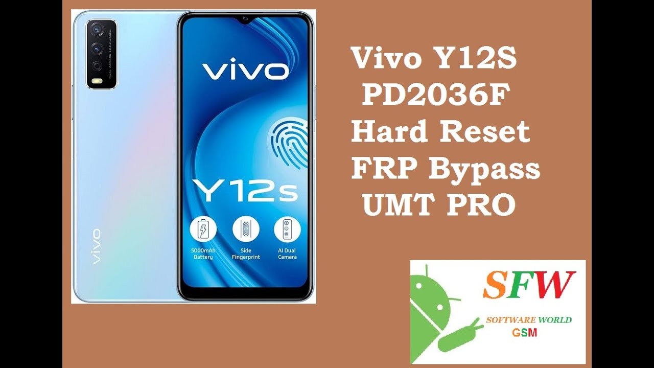 Vivo Y12S PD2036F Hard Reset FRP Bypass UMT PRO - YouTube