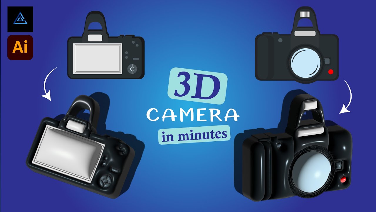 How To Draw Easy3D Camera in Adobe Illustrator 2022 CC | Adobe ...