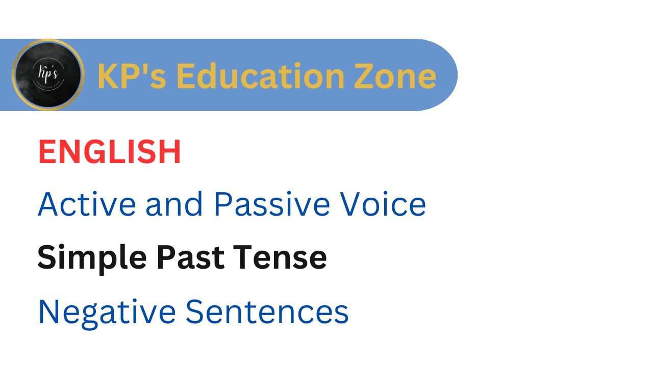 English | Grammar | Active and Passive Voice | Simple Past Tense ...