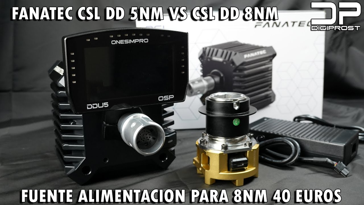 Fanatec CSL DD 5Nm vs 8Nm - Probamos la fuente alimentacion de 8Nm por 40 euros - YouTube