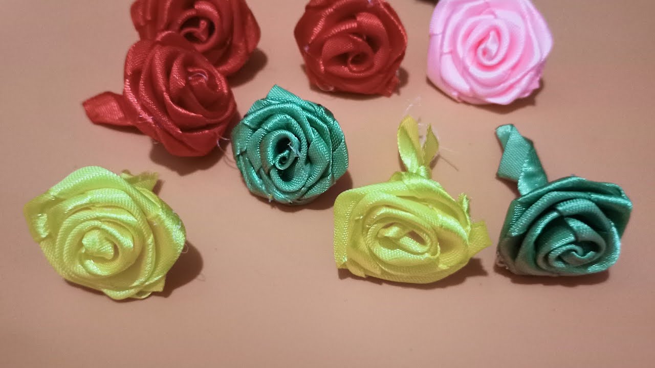 DIY Satin Rose flower Tutorial - YouTube