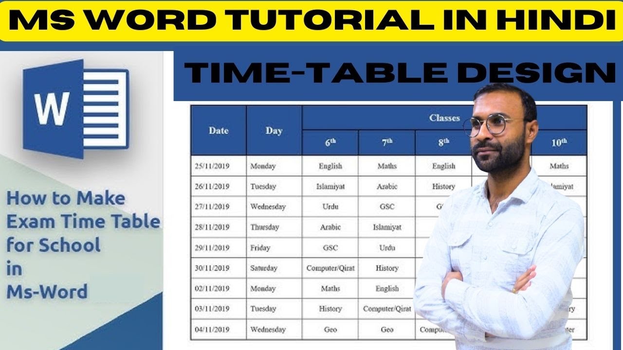 Time Table Design MS Word in Hindi | Report Card | #trending # ...