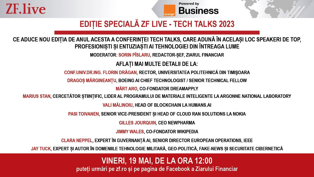 EDIȚIE SPECIALĂ ZF LIVE - TECH TALKS 2023: Ce se întâmplă anul acesta la Tech Talks? - YouTube