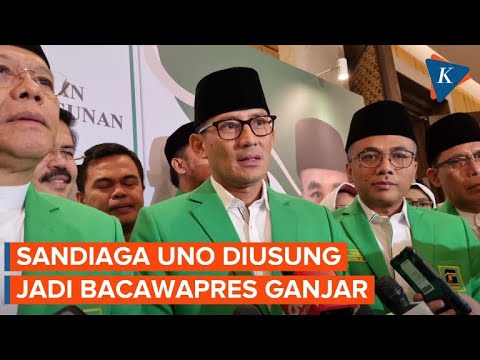 PPP Tunjuk Sandiaga Uno Jadi Bacawapres Ganjar Pranowo - YouTube