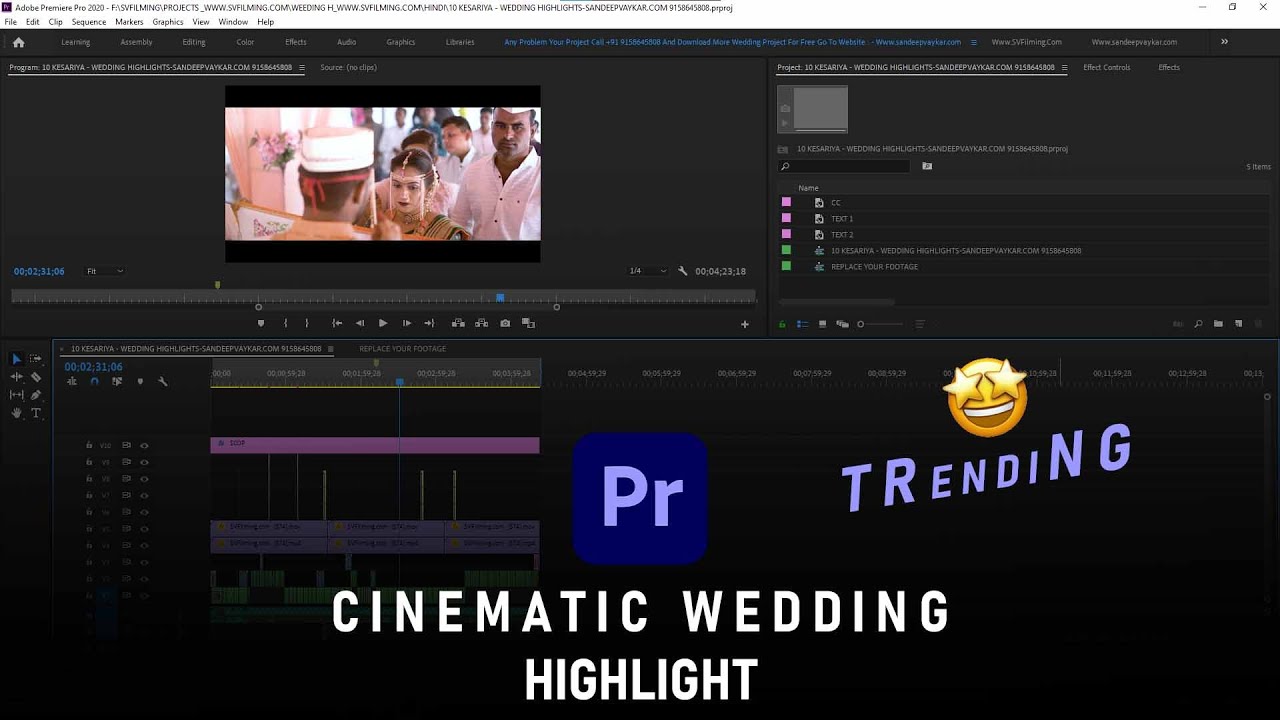 WEDDING HIGHLIGHTS 2022 | ADOBE PREMIERE PRO | INDIAN CINEMATIC WEDDING ...