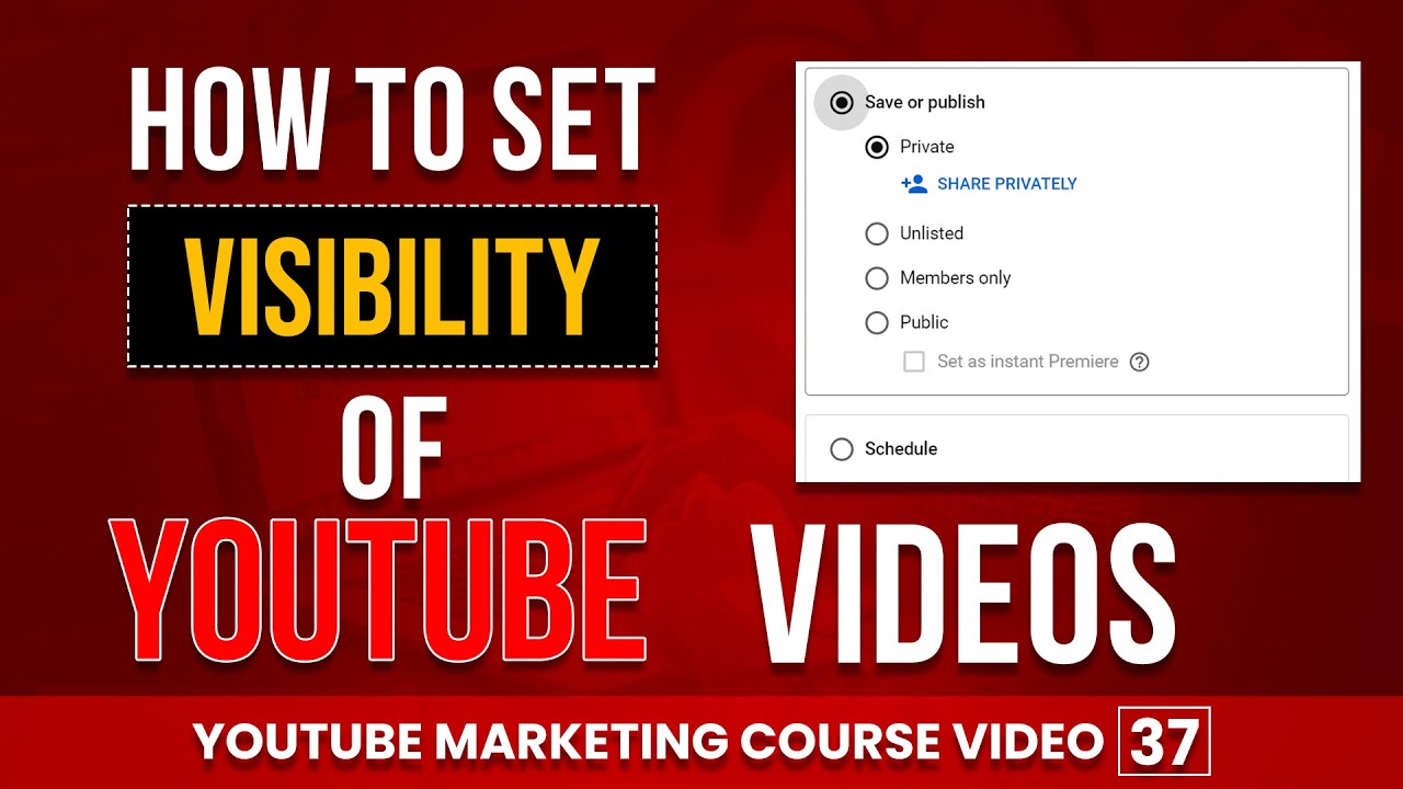 YouTube Video Visibility Settings Tutorial | How to set YouTube Video ...