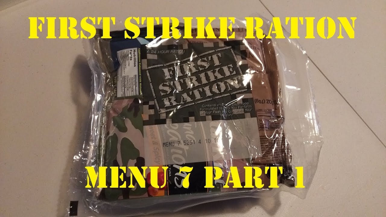 MRE review: First Strike Ration FSR Menu 7 part 1 - YouTube