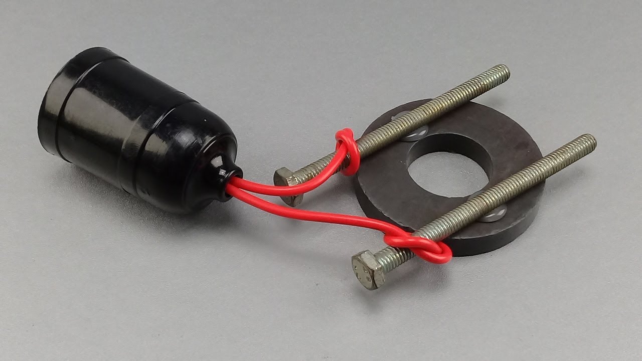Awesome free energy electricity using by bolt with magnet - YouTube