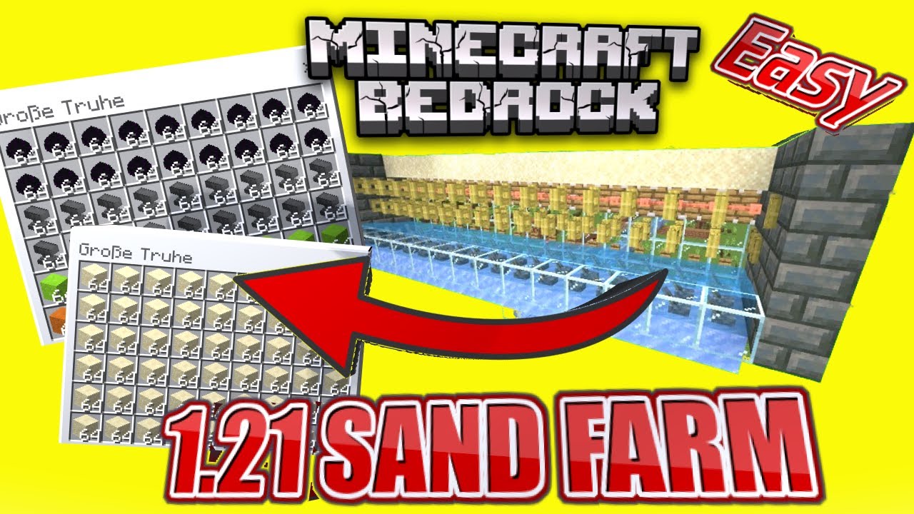 1.21 SAND FARM TUTORIAL in Minecraft Bedrock Deutsch ¦ DaedalCraft ...