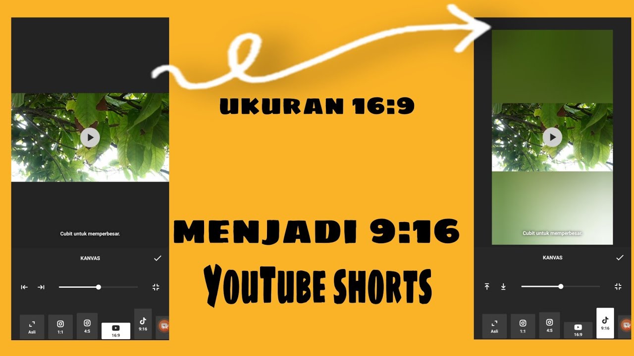 CARA MERUBAH UKURAN VIDEO YOUTUBE 16:9 MENJADI 9:16 (SHORTS) DI INSHOT ...