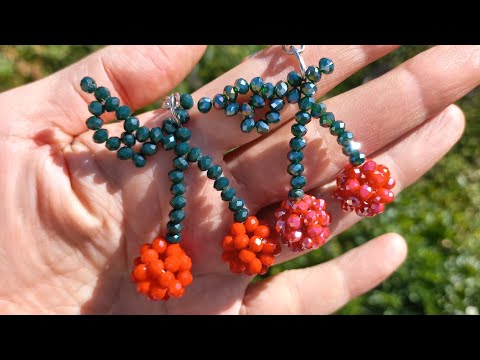 Kiraz anahtarlık yapımı kristal boncuktan kolay anlatım çok güzeller bi deneyin derim