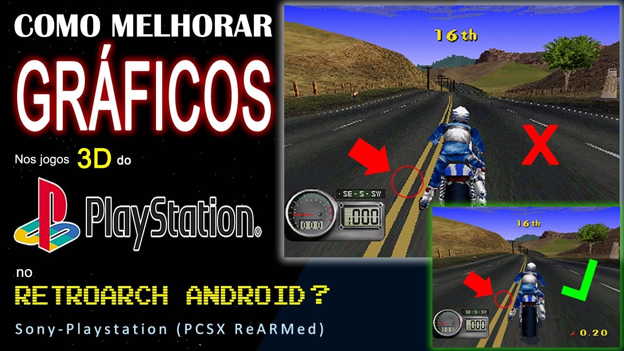 Como melhorar gráficos em jogos 3D do PS1 no seu Retroarch android ...