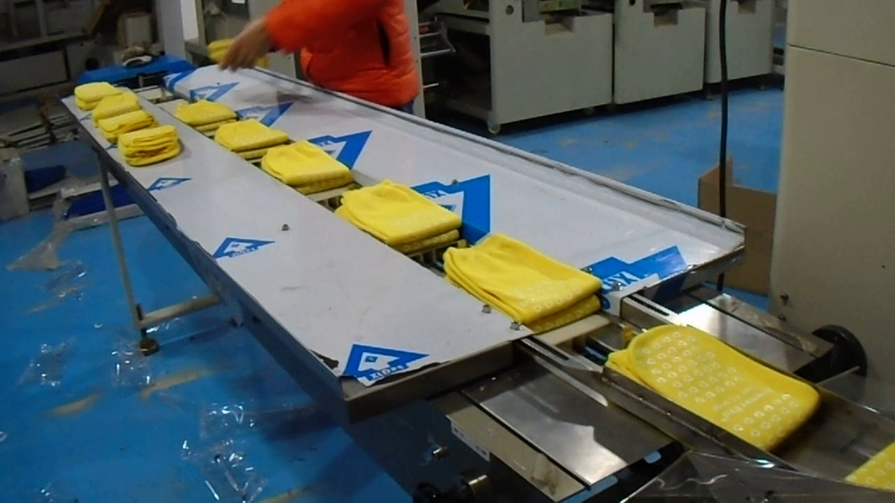 socks packaging machine - YouTube