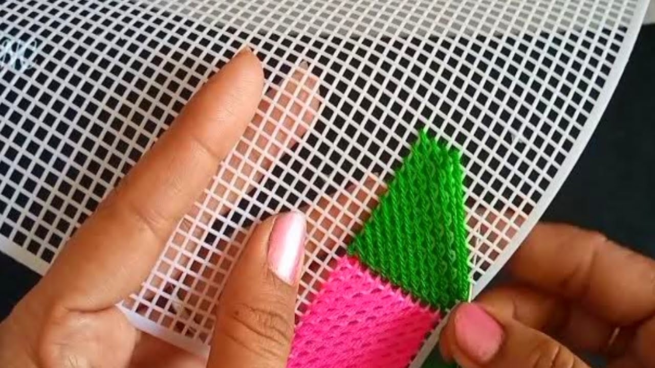 Plastic canves#net hand fan #plastic hand fan#bena ka design#farfi ka ...