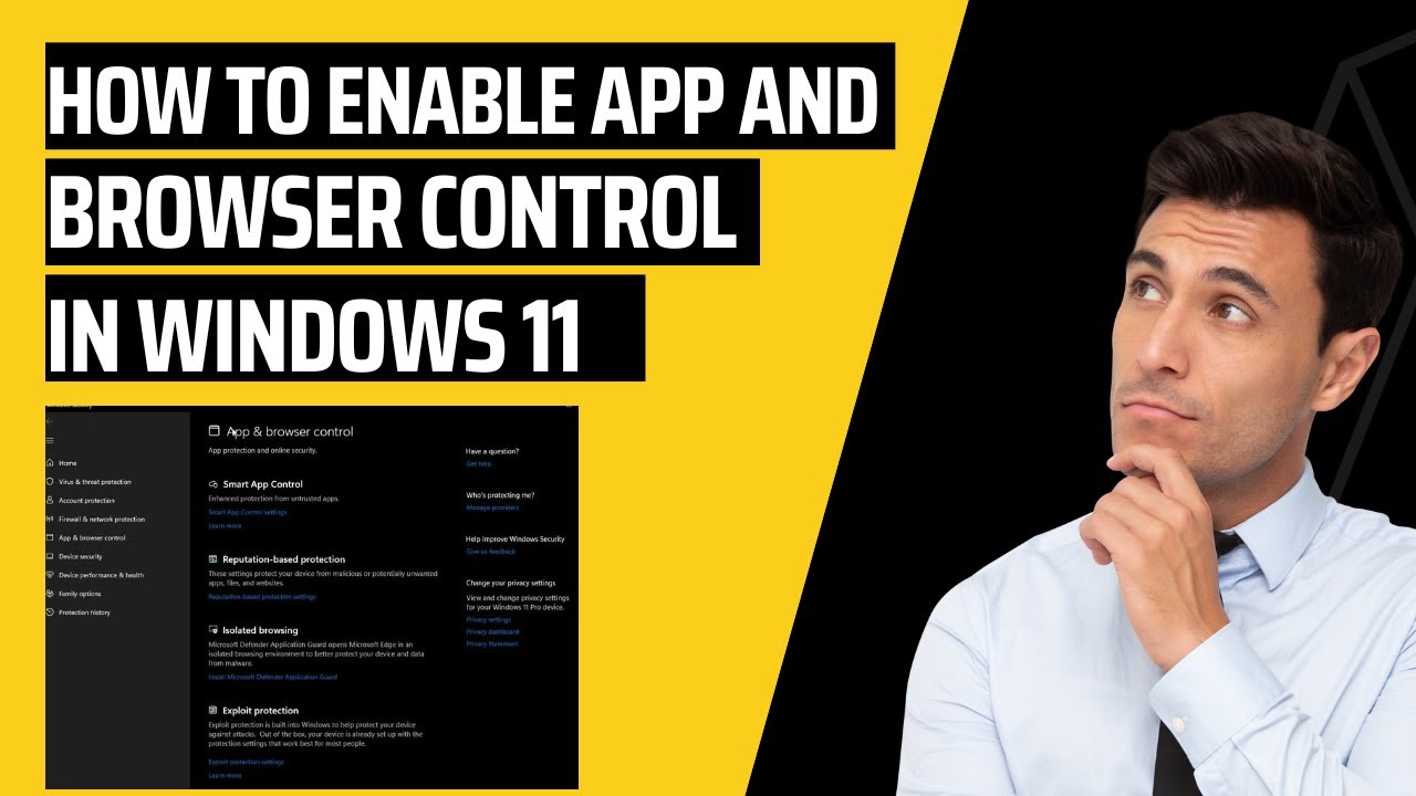 How to Enable App and Browser Control In Windows 11 - YouTube