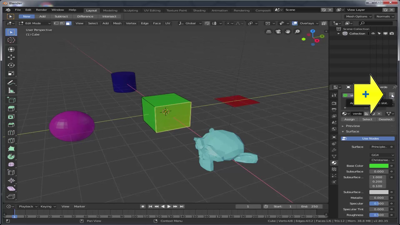 Blender 3D - MATERIAL E CORES NO BLENDER - YouTube