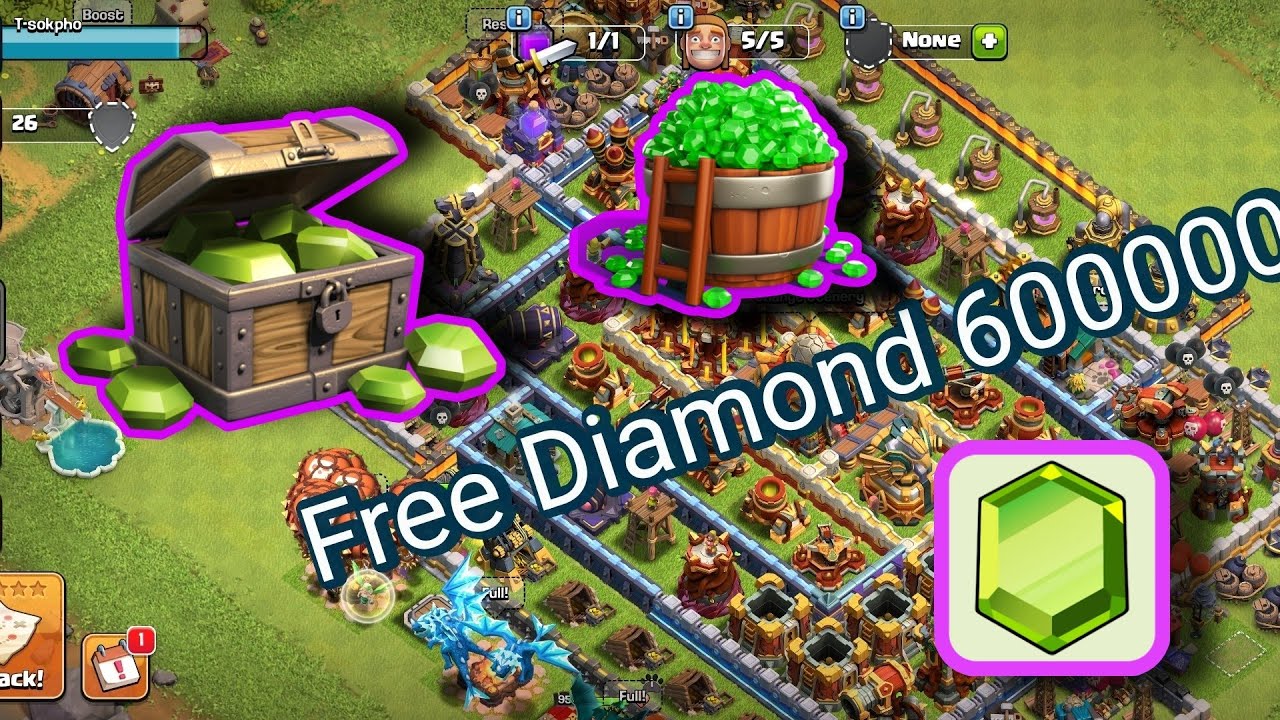 Diamond Free play Clash of Clans for Testing Mod Diamond 600000 - YouTube
