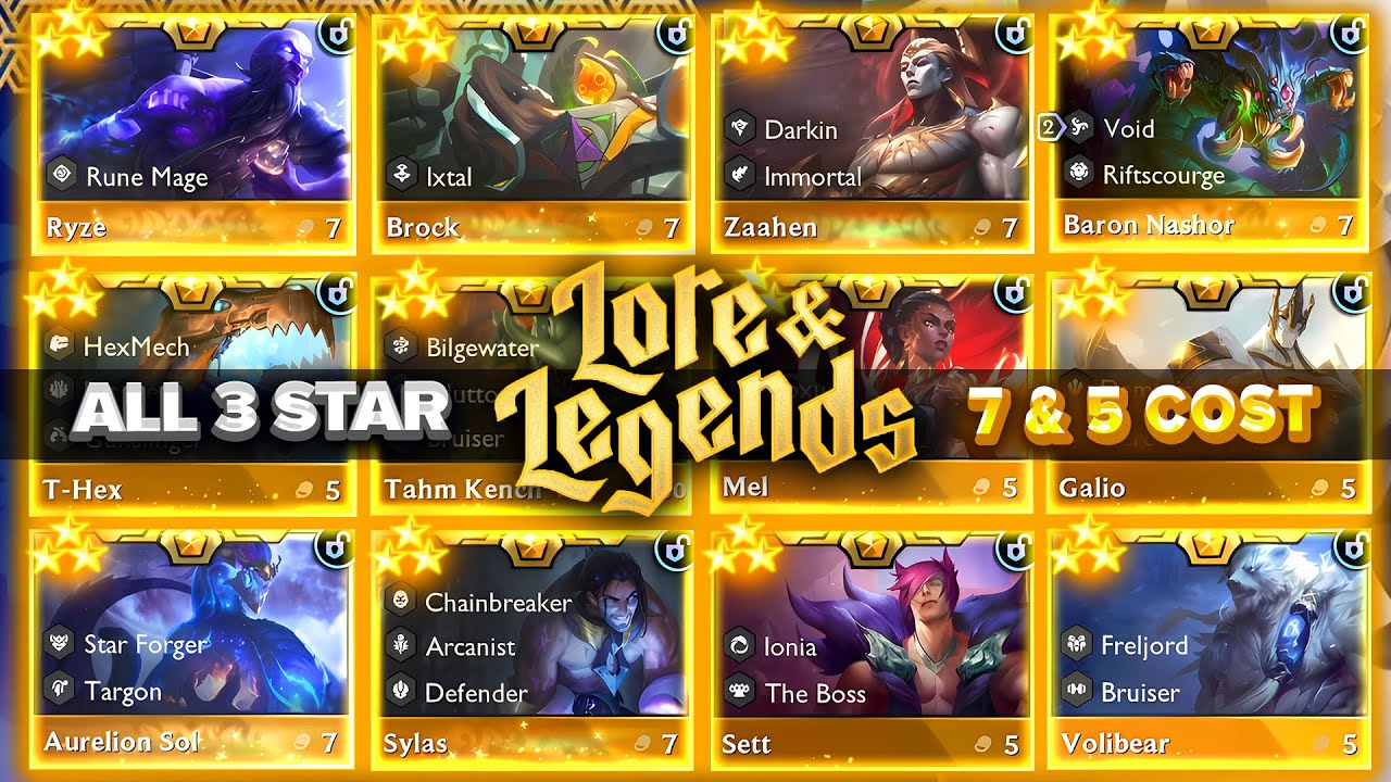 TFT Set 16: Every 3-Star 7-Cost & 5-Cost Champion! - YouTube