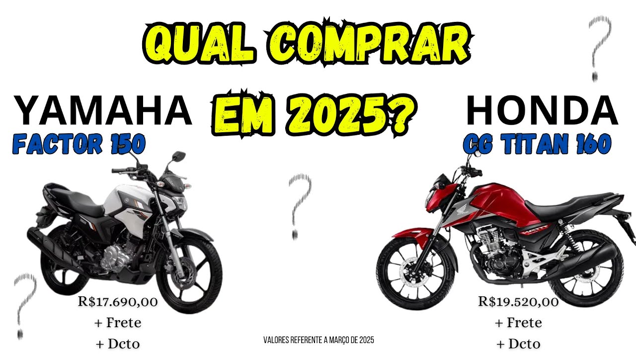 Yamaha Factor ou Honda Titan 160? Qual a melhor em 2025? - YouTube