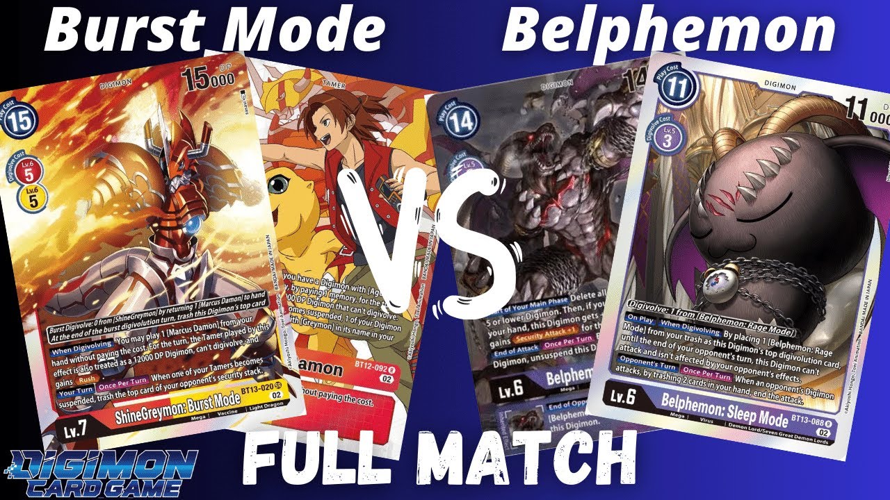 ShineGreymon Burst Mode VS Belphemon | Digimon Card Game | BT13 Versus ...