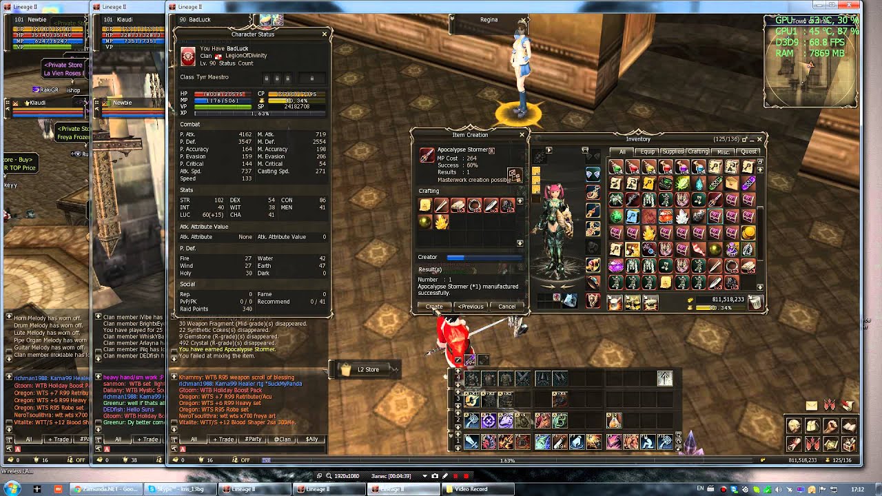 Lineage 2 Chronos (Hymn of the Soul) crafting 60 luc.... - YouTube