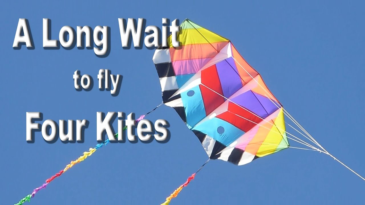 A Long Wait to fly Four Kites - YouTube