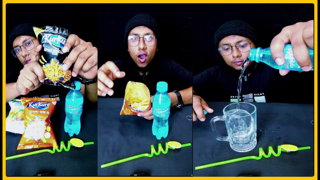 Eating spicy and crunchy chips with cold drinks | Asmr drink | Asmr ...