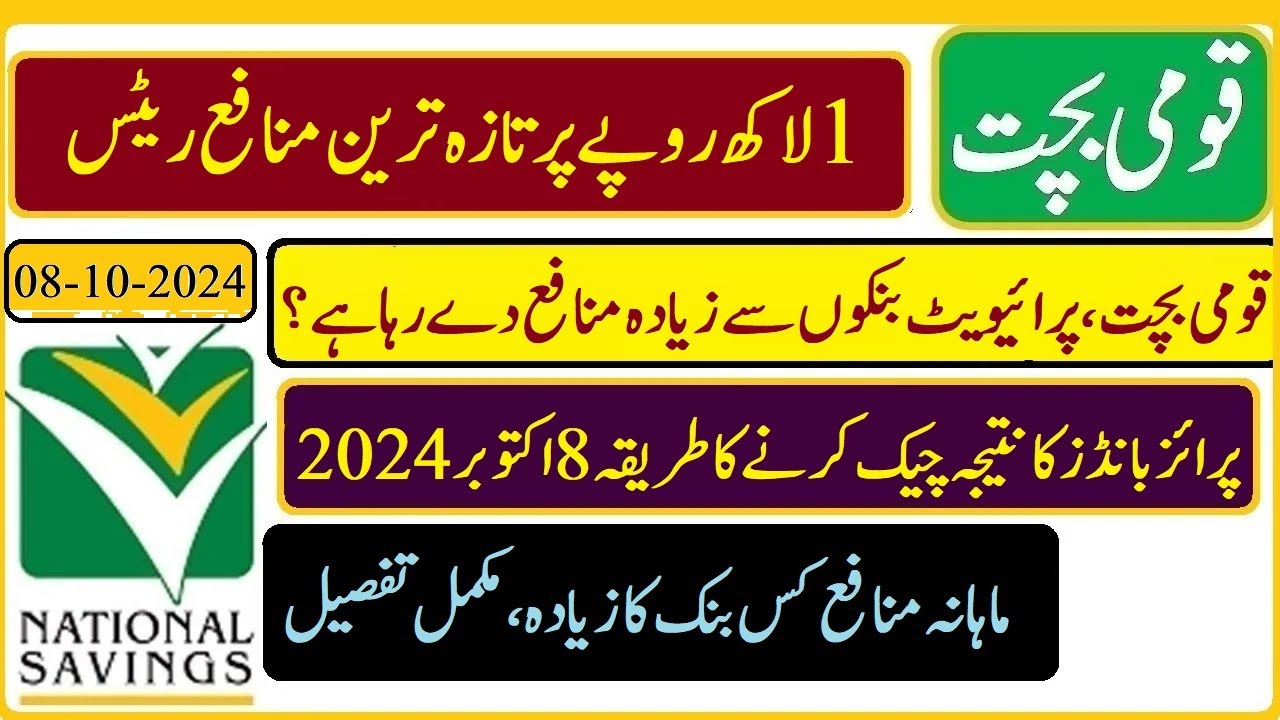 National Savings Pakistan Profit Rates 08-10-2024 | قومی بچت سب سے اچھا ...