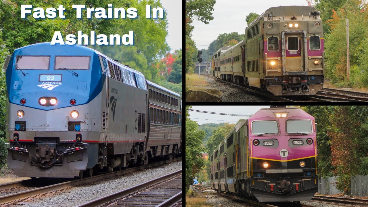 Fast Trains In Ashland | MBTA & Amtrak @ Cherry Street | 10/1/2022 ...