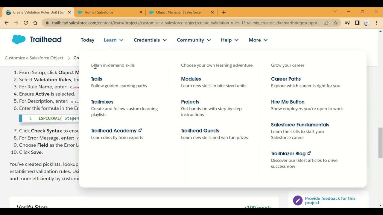 Customize a Salesforce Object || Create Validation Rules || Salesforce Developer - YouTube