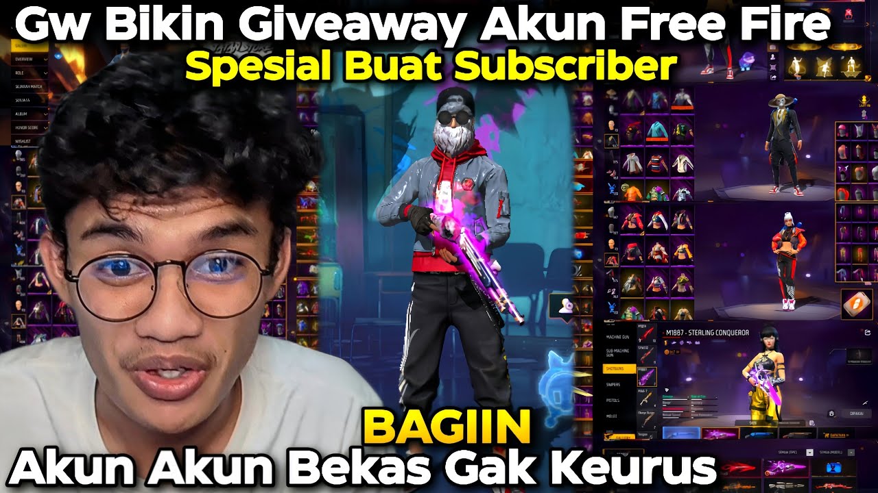 Gw GIVEAWAY 4 Akun Free Fire Gak Kepake Untuk SUBSCRIBER 😍 - YouTube