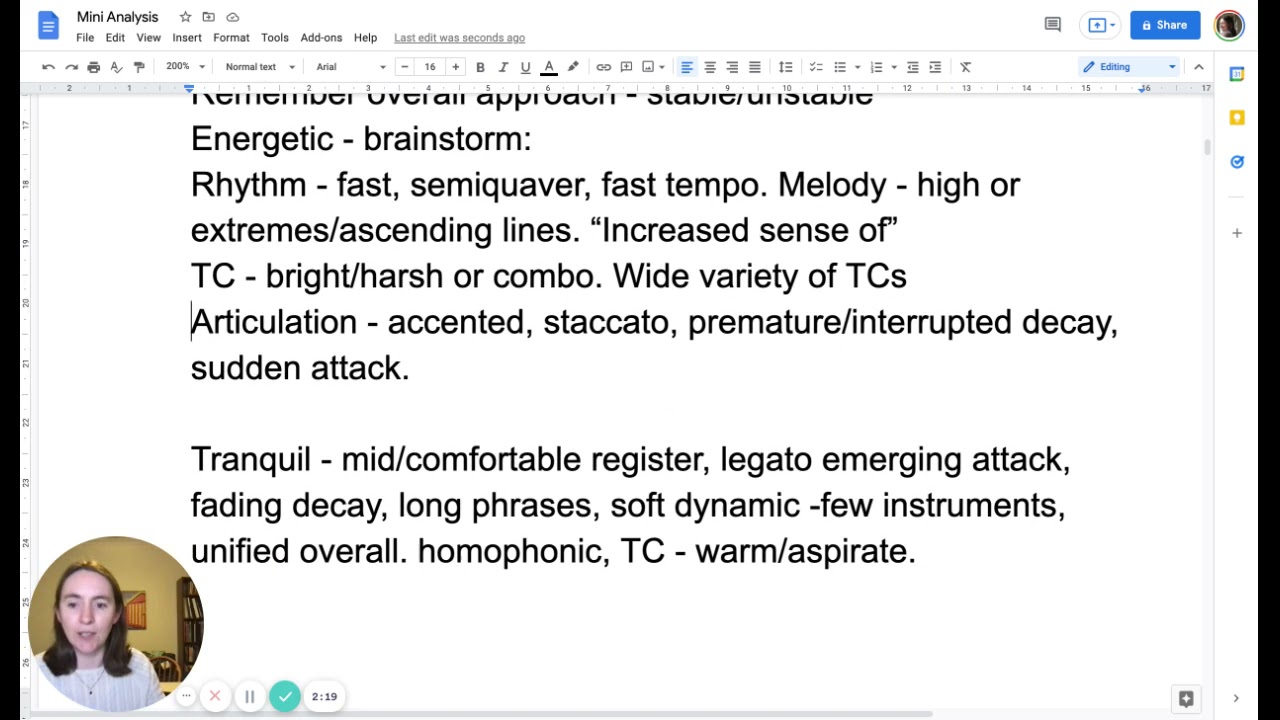 Mini Analysis VCE Music Performance Aural Exam Analysis language warm ...