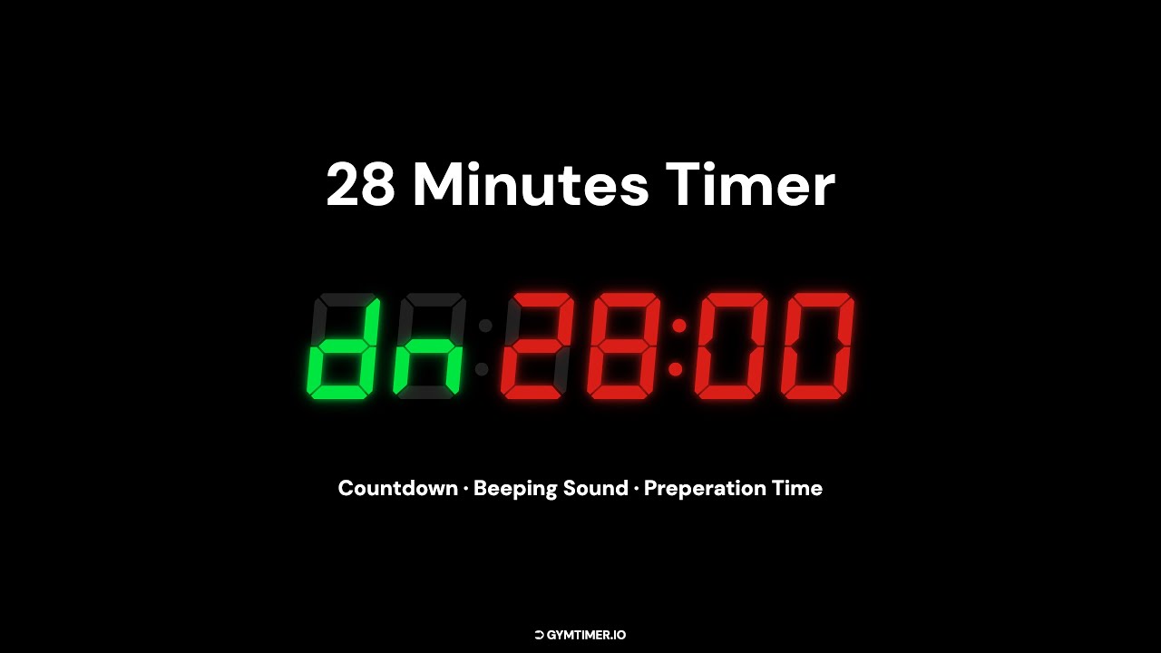 28 Minutes Timer Counting Down for CrossFit/Gym/Training/Fitness [LCD ...