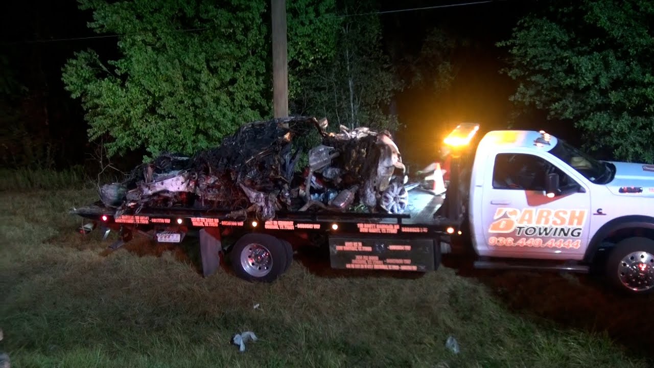 082123 WOODLANDS FATAL CRASH VEHICLE GOES INTO THE WOODS EXPLODES AND ...