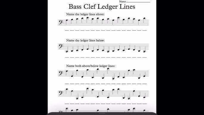 Bass Clef Worksheets Bass Clef Note Naming Worksheets For Spring By