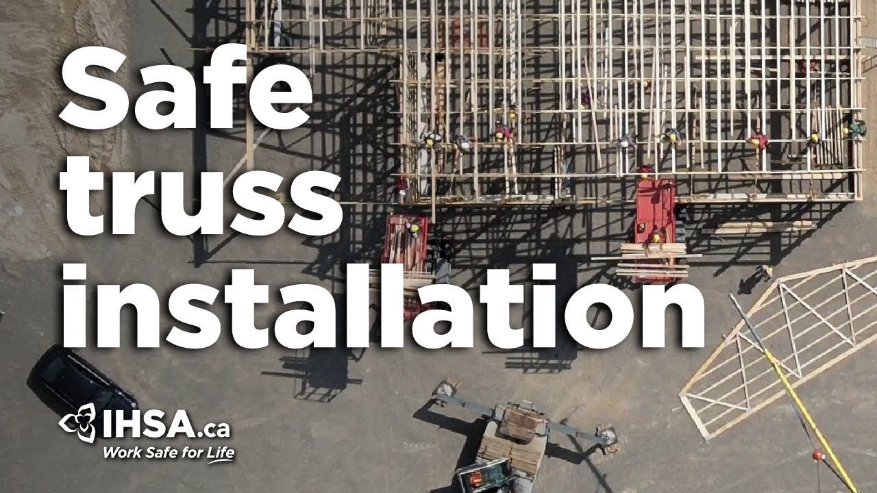 How to safely install wood trusses on construction sites - YouTube