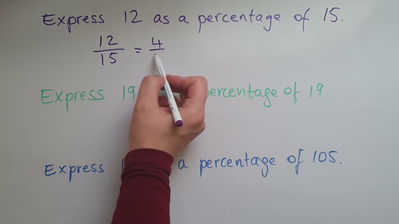 Express One Quantity As A Percentage Of Another GCSE Maths YouTube Express One Quantity As A Percentage Of Another GCSE Maths YouTube
