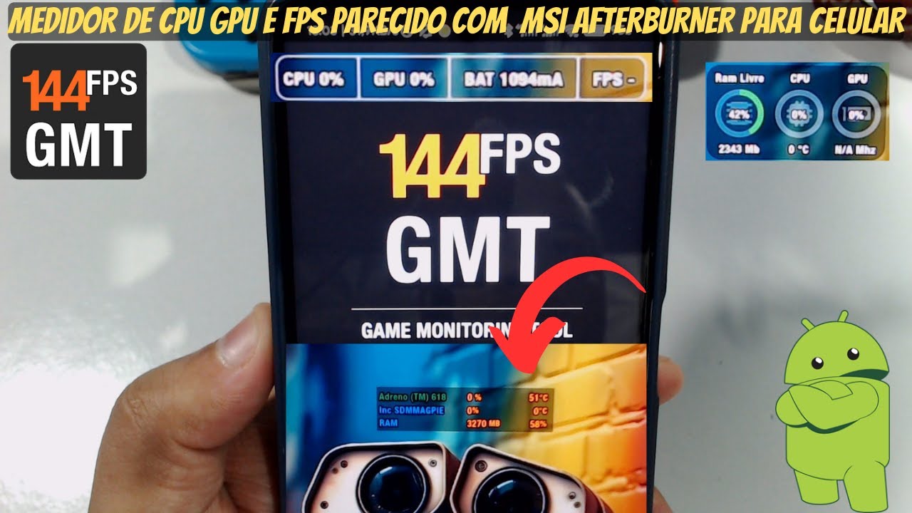 MEDIDOR DE FPS GPU E CPU IGUAL DO PC MSI AFTERBURNER PARA CELULAR - YouTube