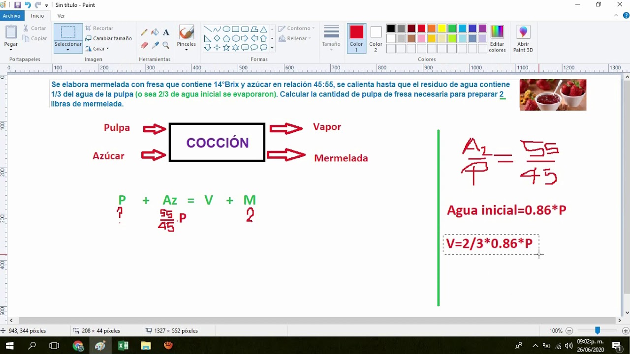 Balance de Materia de mermelada de fresa - YouTube