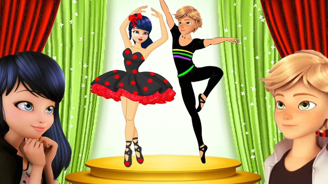 Miraculous Ladybug & Cat Noir Transform Into Ballerina Girl & Boy Glow ...