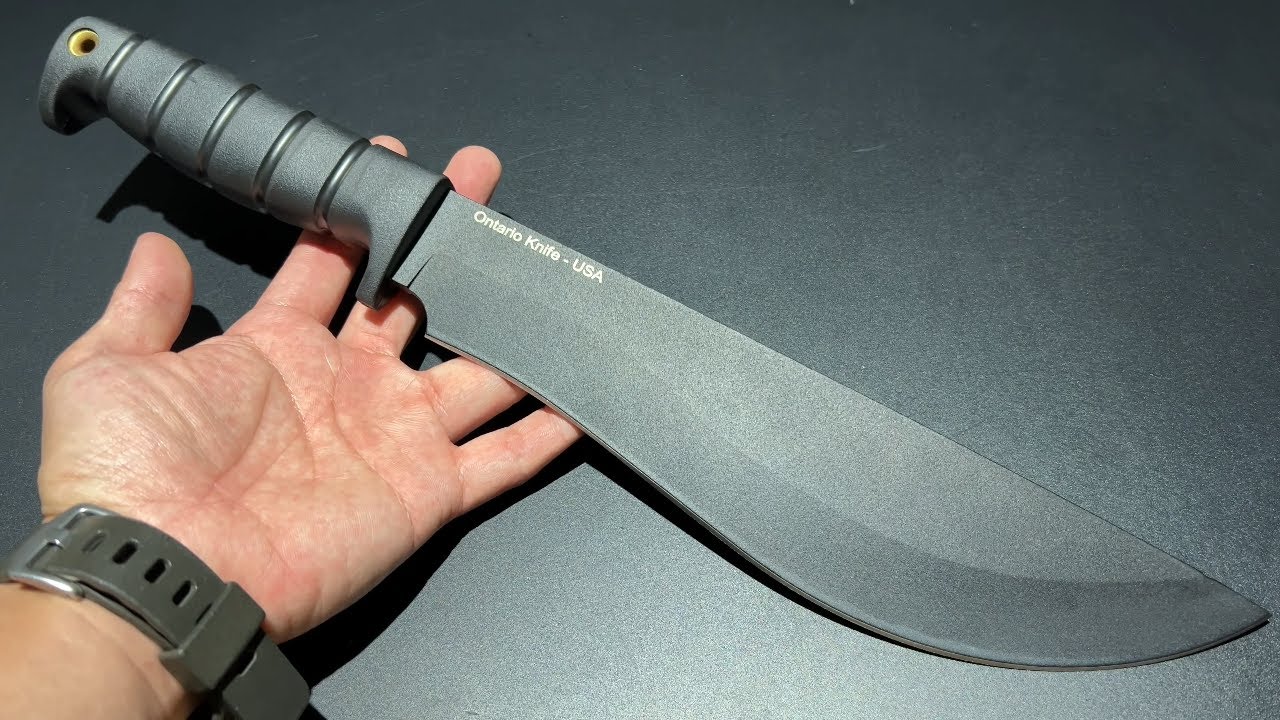 Ontario OKC SP-53 BOLO 5160 Steel / หนักและหนา ผ่าสับ - YouTube