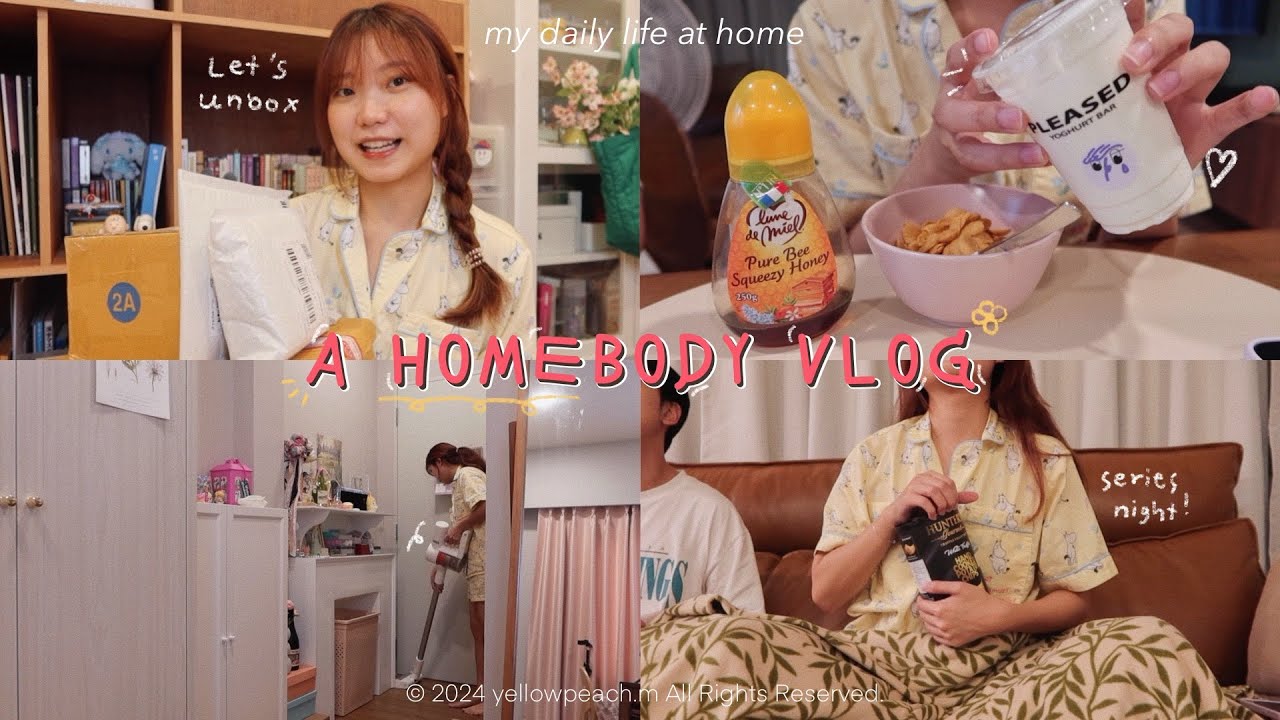 a homebody vlog : วันสบายๆ ที่บ้าน แกะพัสดุ📦 ทำความสะอาดห้อง🪞| yellowpeach.m - YouTube